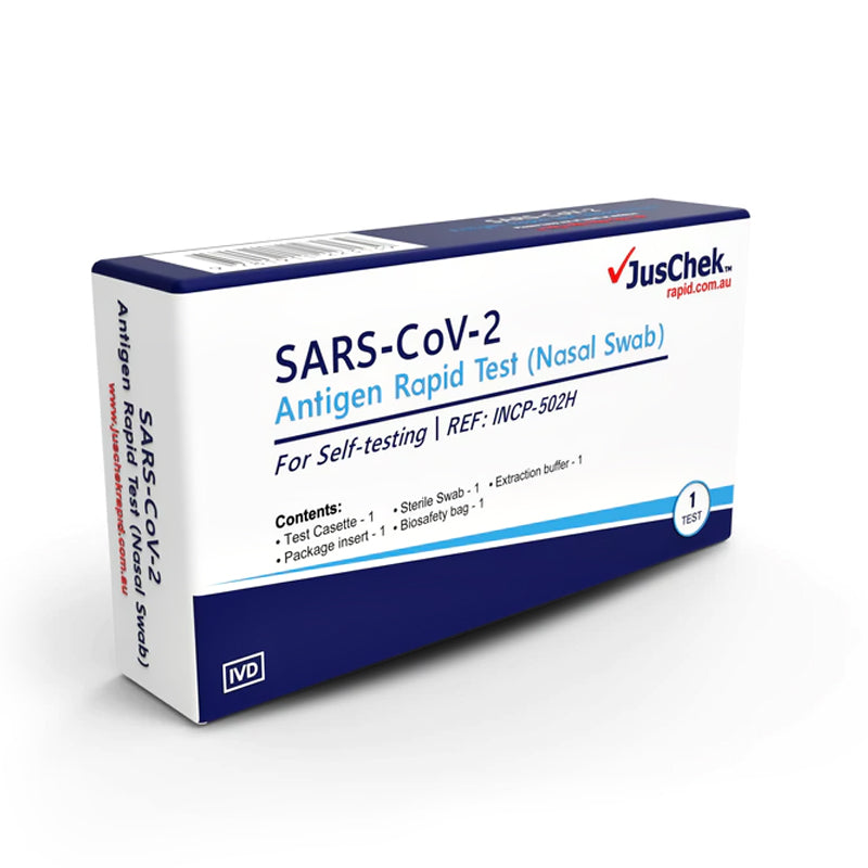 JusChek Single Pack COVID-19 Rapid Antigen (Nasal Swab) For Self-Testi ...